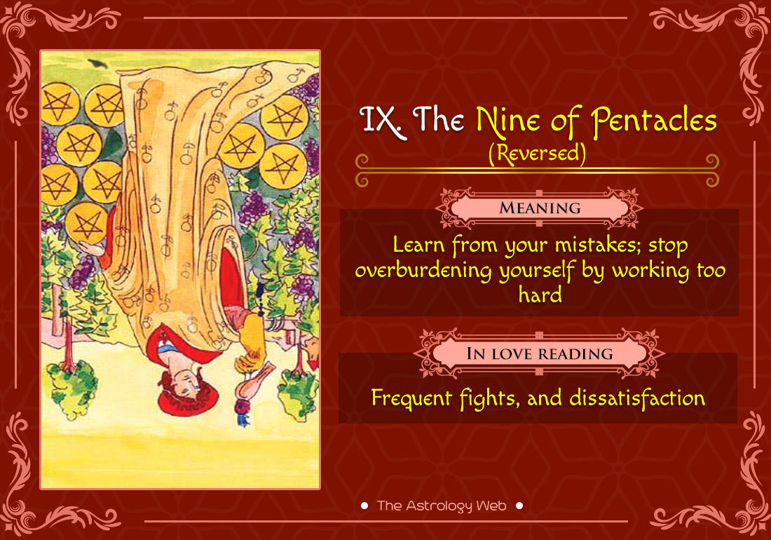 The Nine Of Pentacles Tarot The Astrology Web