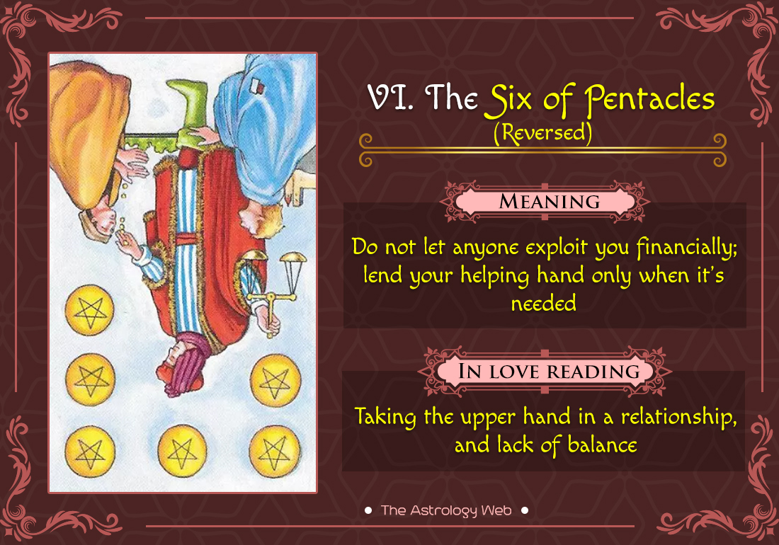 The Six Of Pentacles Tarot The Astrology Web The Six Of Pentacles Tarot The Astrology Web